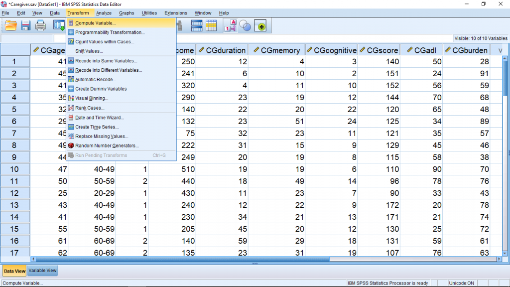 34 Spss Lesson 2 Combining Variables And Recoding Introduction To