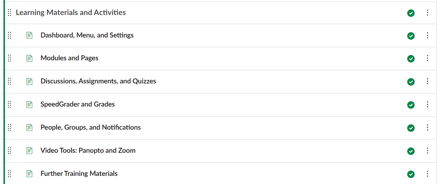 Planning Templates – Course Design Handbook